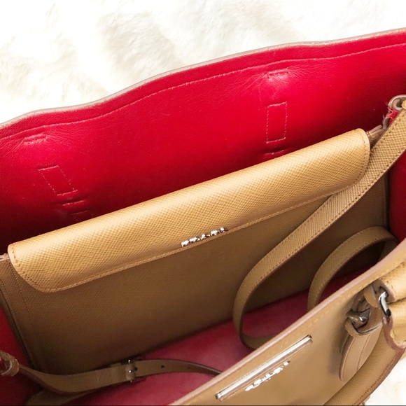 Prada | Bags | Prada Double Covered Strap Cuir Saffiano Medium | Poshmark